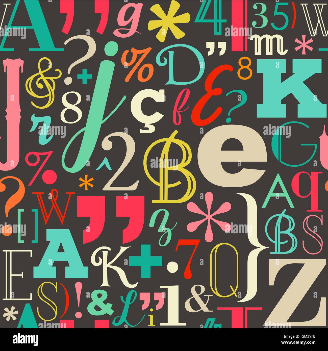 Pattern letters retro Stock Vector Images - Alamy