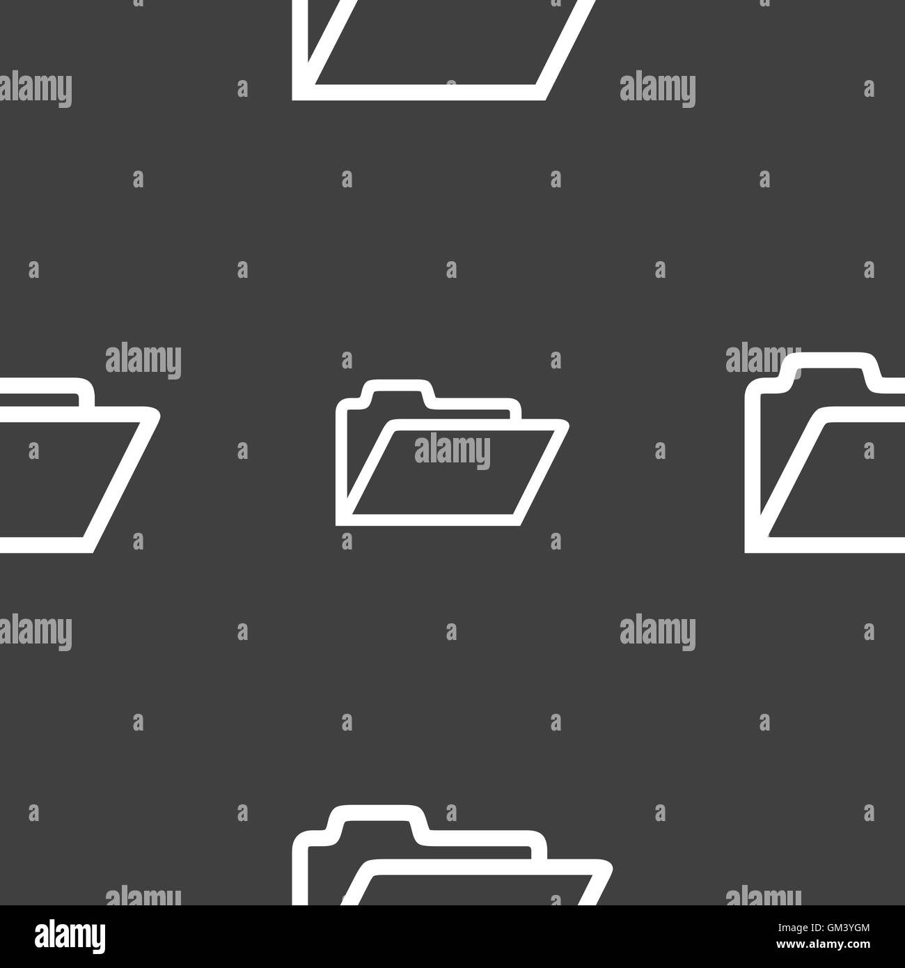 Folder icon sign. Seamless pattern on a gray background. Vector Stock ...