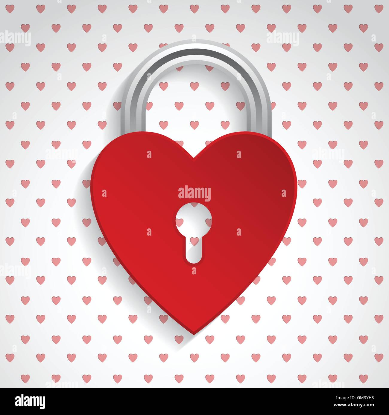 Valentine background with red heart padlock Stock Vector Image & Art ...