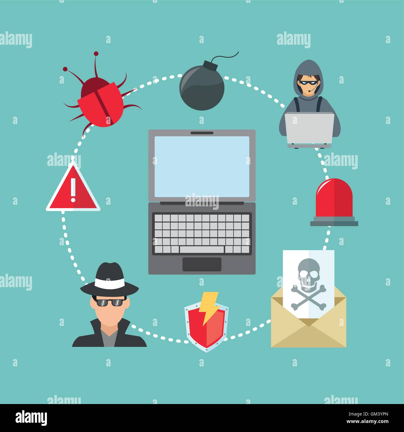 laptop cyber security system design Stock Vector Image & Art - Alamy