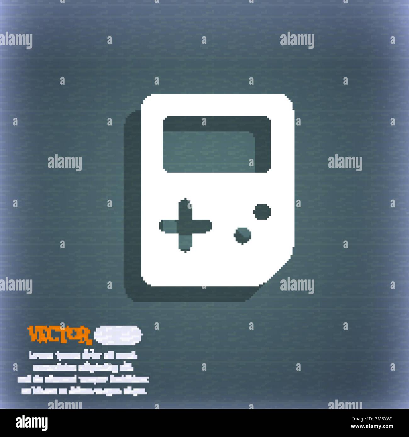 Tetris icon symbol on the blue-green abstract background with shadow ...