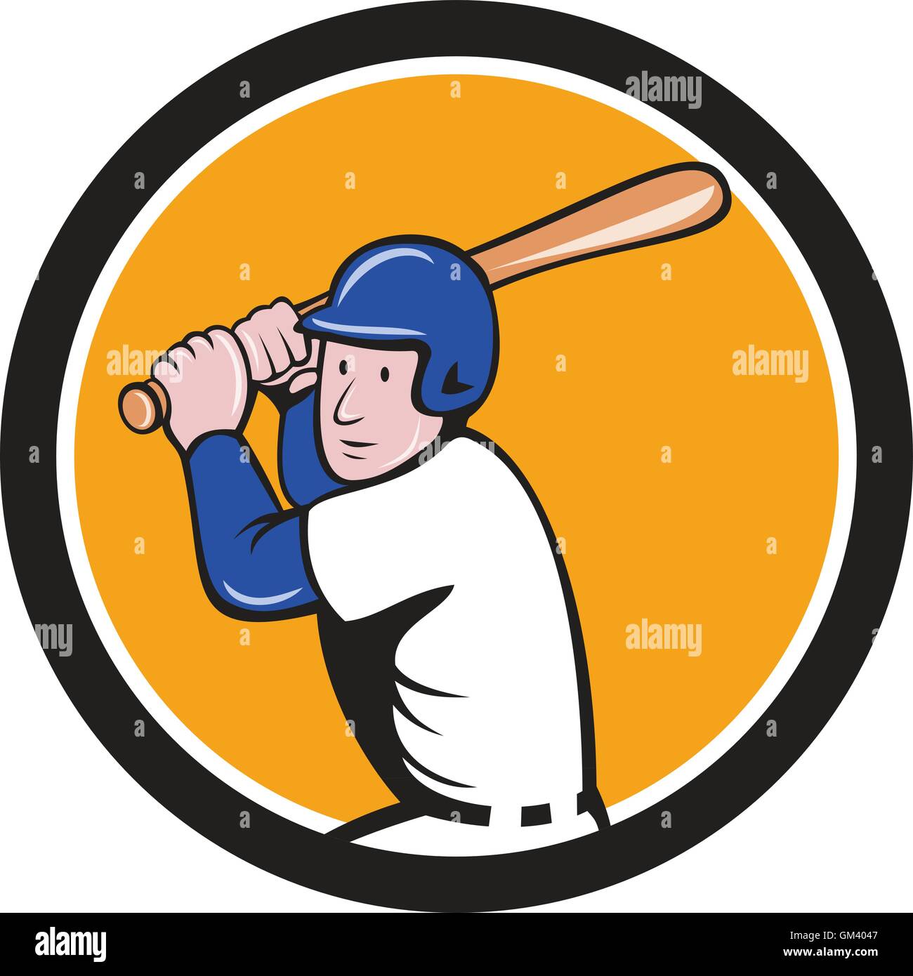 American Baseball Player Batting Circle Cartoon Stock Vector Image ...