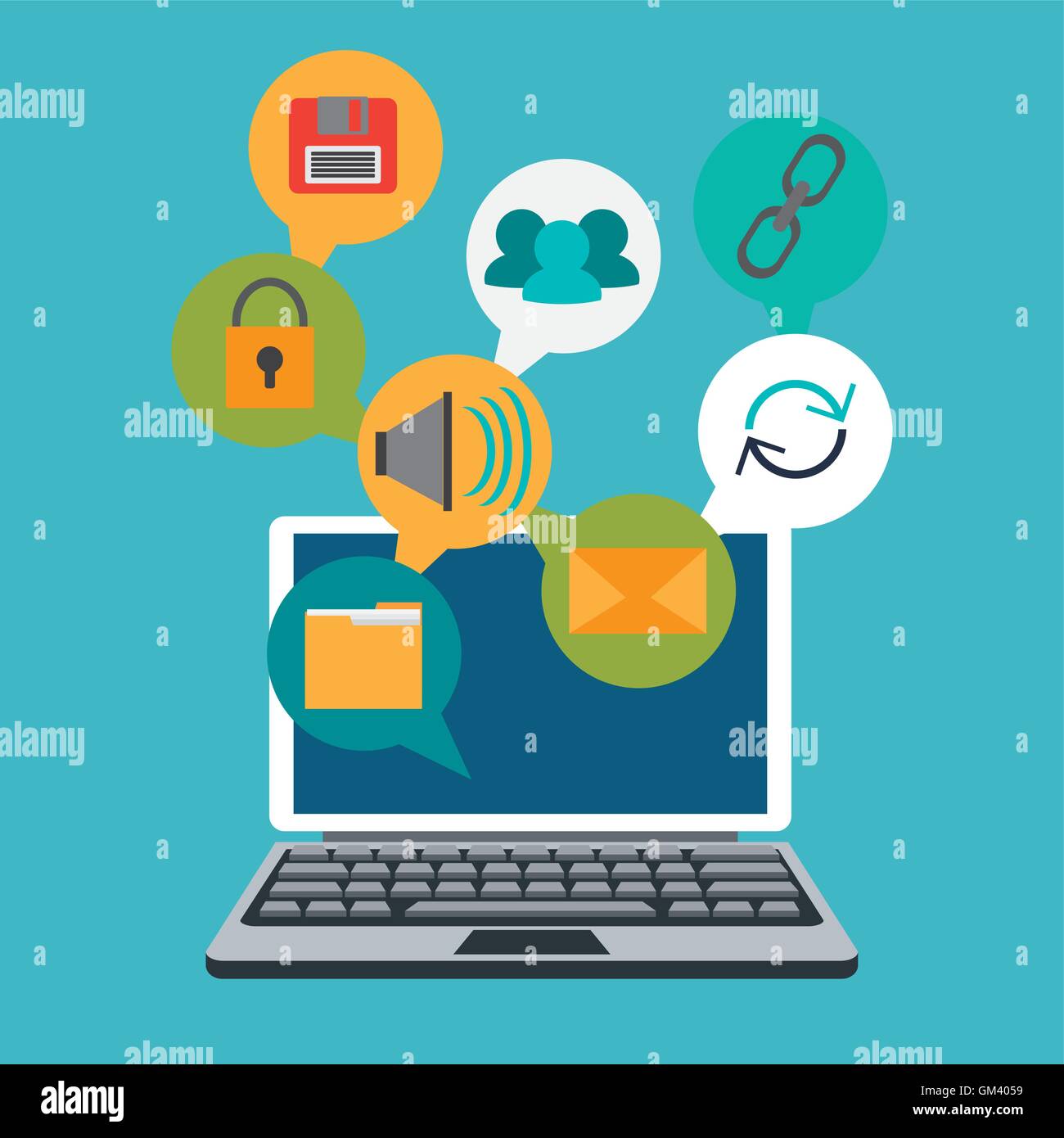 Laptop Cyber Security System Design Stock Vector Image And Art Alamy