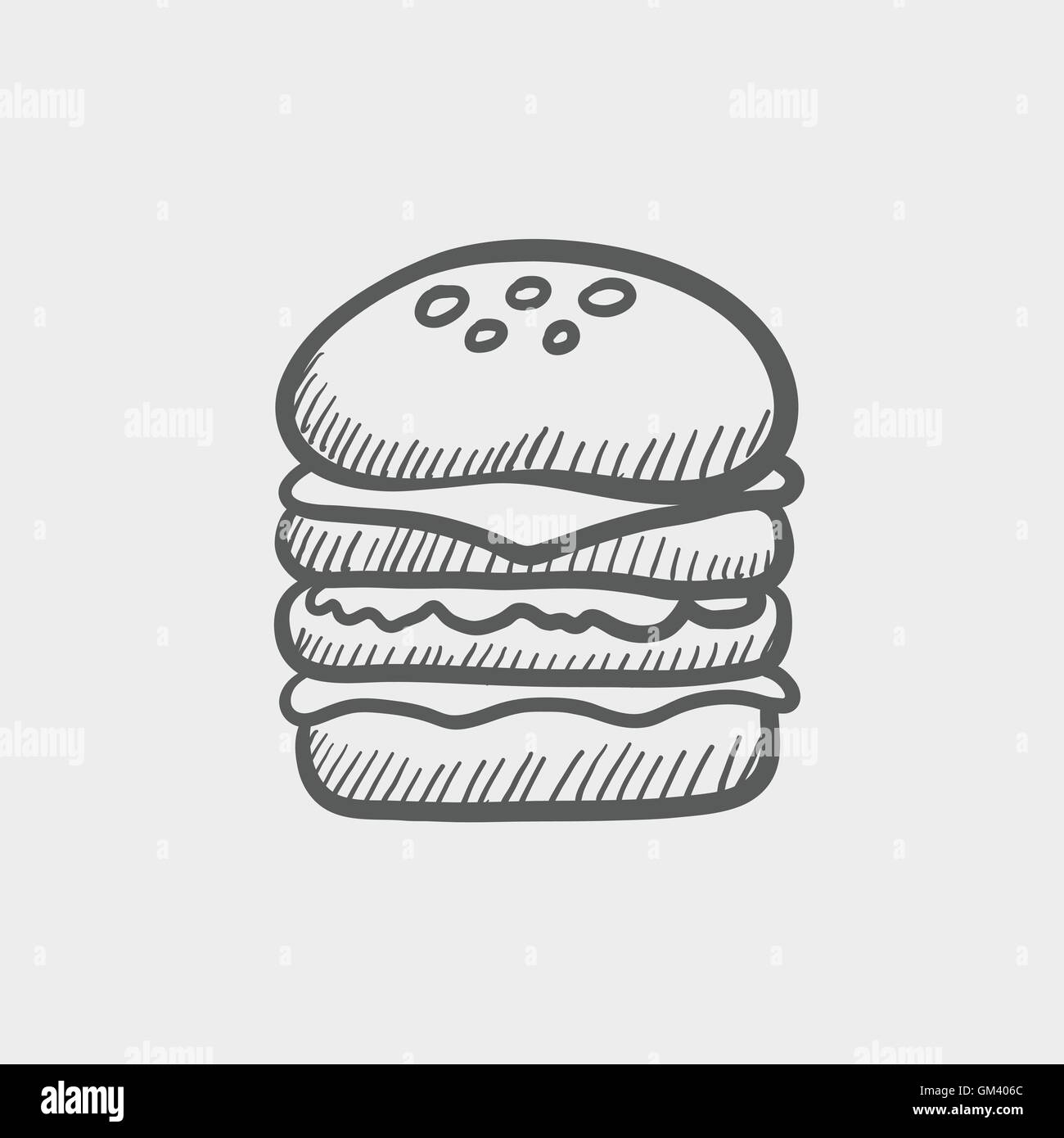 Double cheeseburger meal Stock Vector Images - Alamy