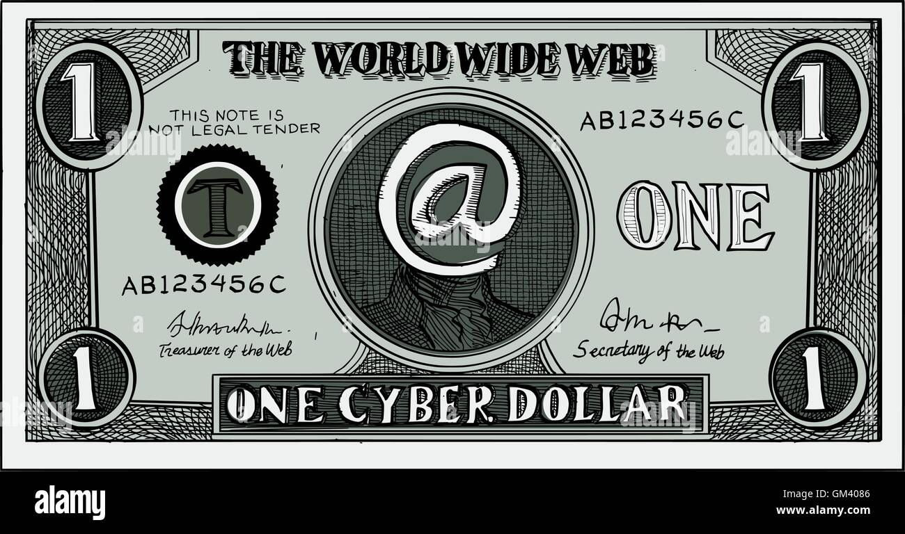 One Cyber Dollar Etching Stock Vector Image & Art - Alamy