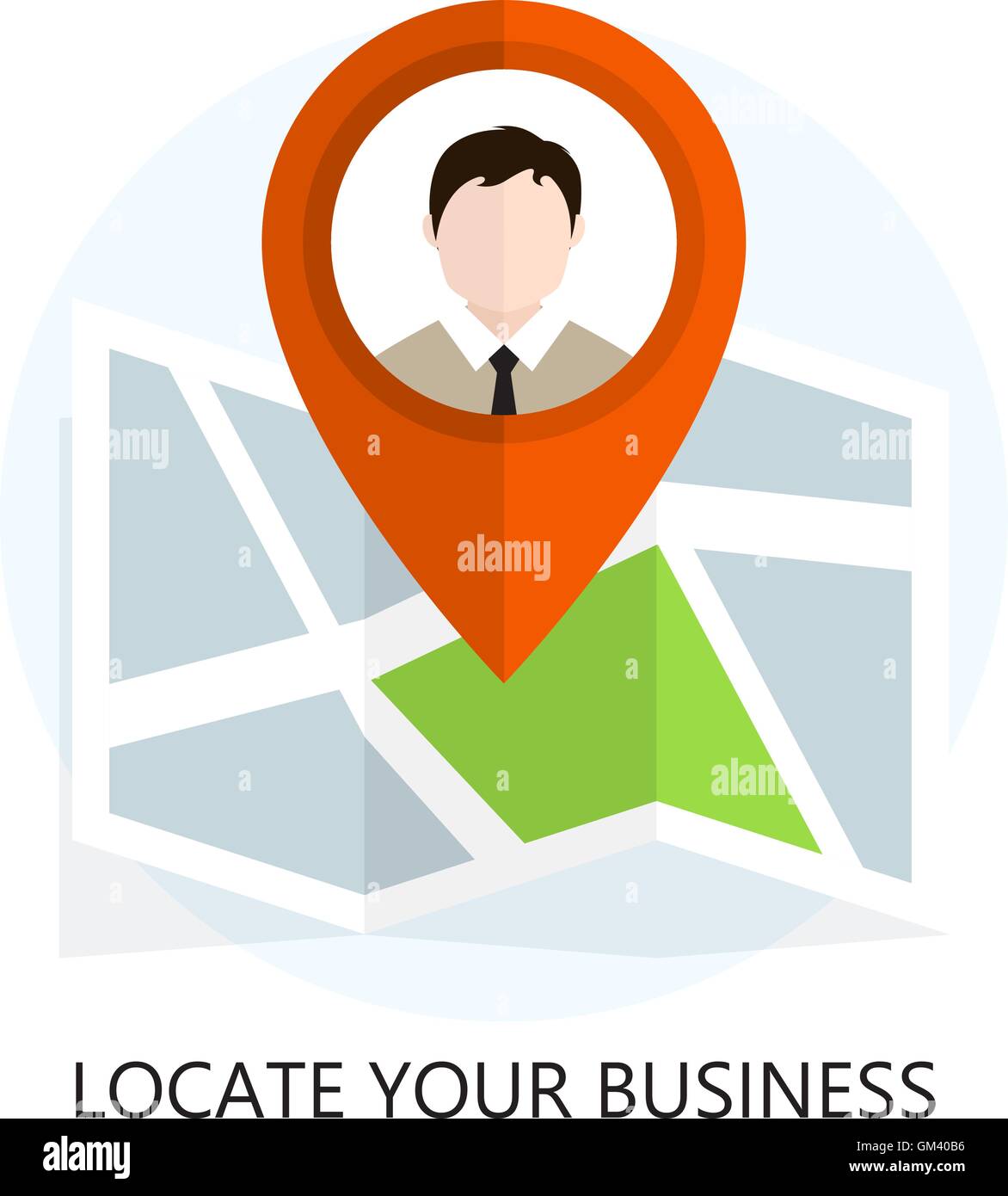 Flat Colored Location Icon. Locating Your Business Stock Vector Image ...