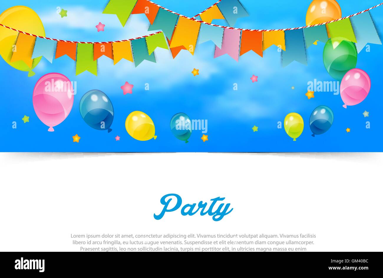 Party banner with flags and ballons Stock Vector Image & Art - Alamy