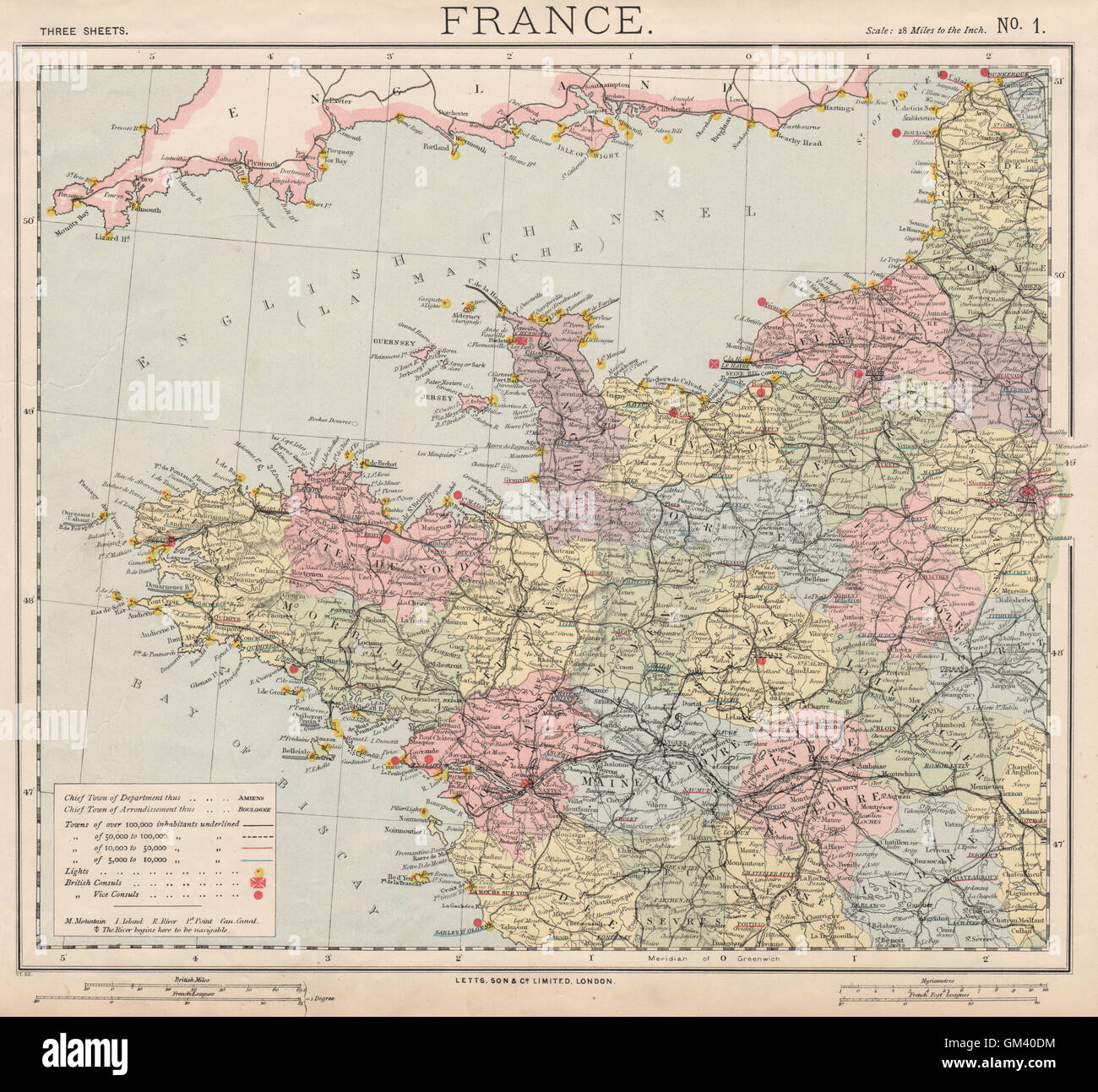 NW FRANCE. Britanny Normandy Loire. Lighthouses British Consuls. LETTS ...