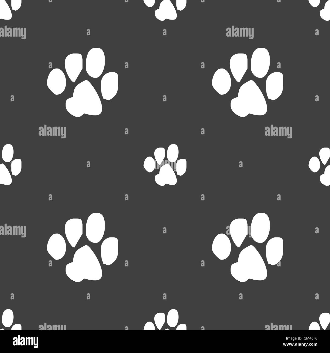 trace dogs icon sign. Seamless pattern on a gray background. Vector ...