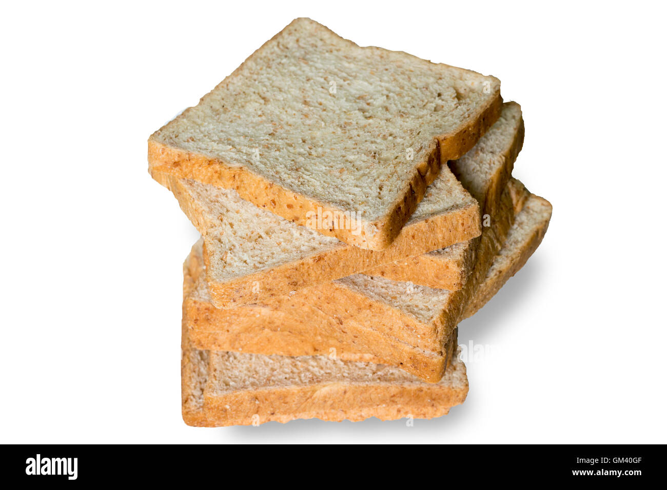 whole wheat bread slices isolated on white Stock Photo - Alamy