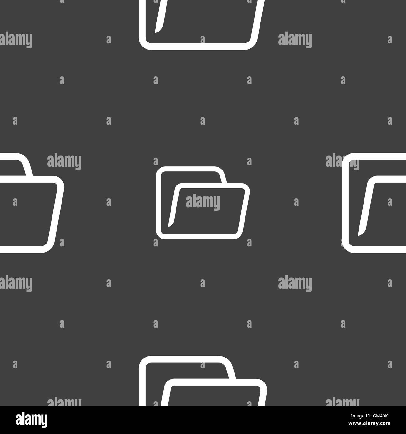 Folder icon sign. Seamless pattern on a gray background. Vector Stock ...