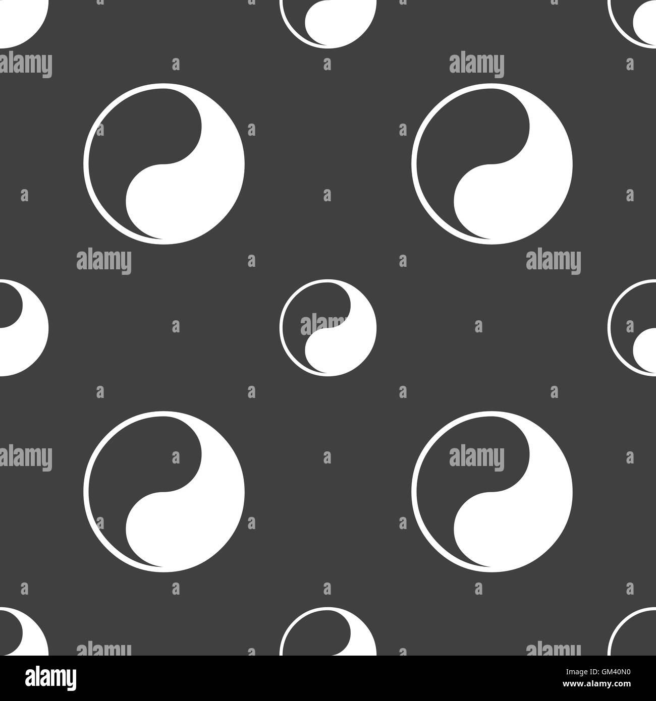 Seamless yin yang vector pattern Black and White Stock Photos & Images ...