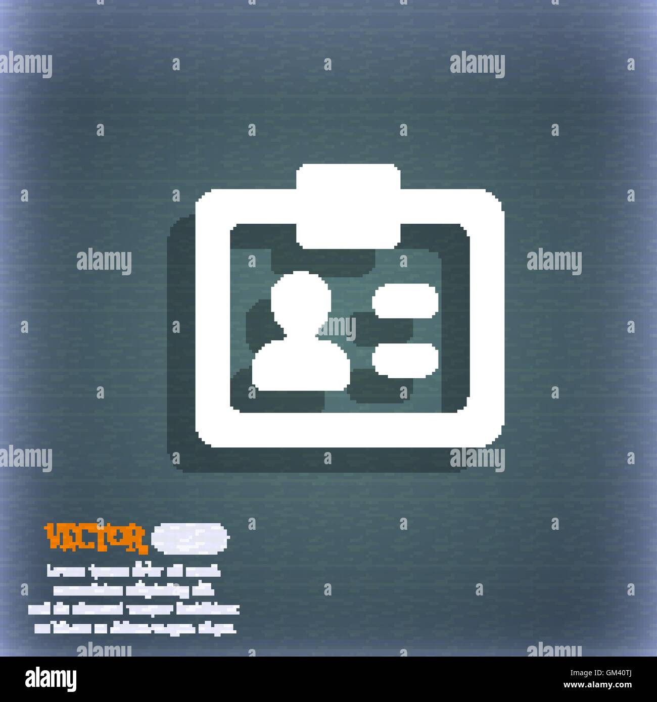 ID, Identity card icon symbol on the blue-green abstract background ...