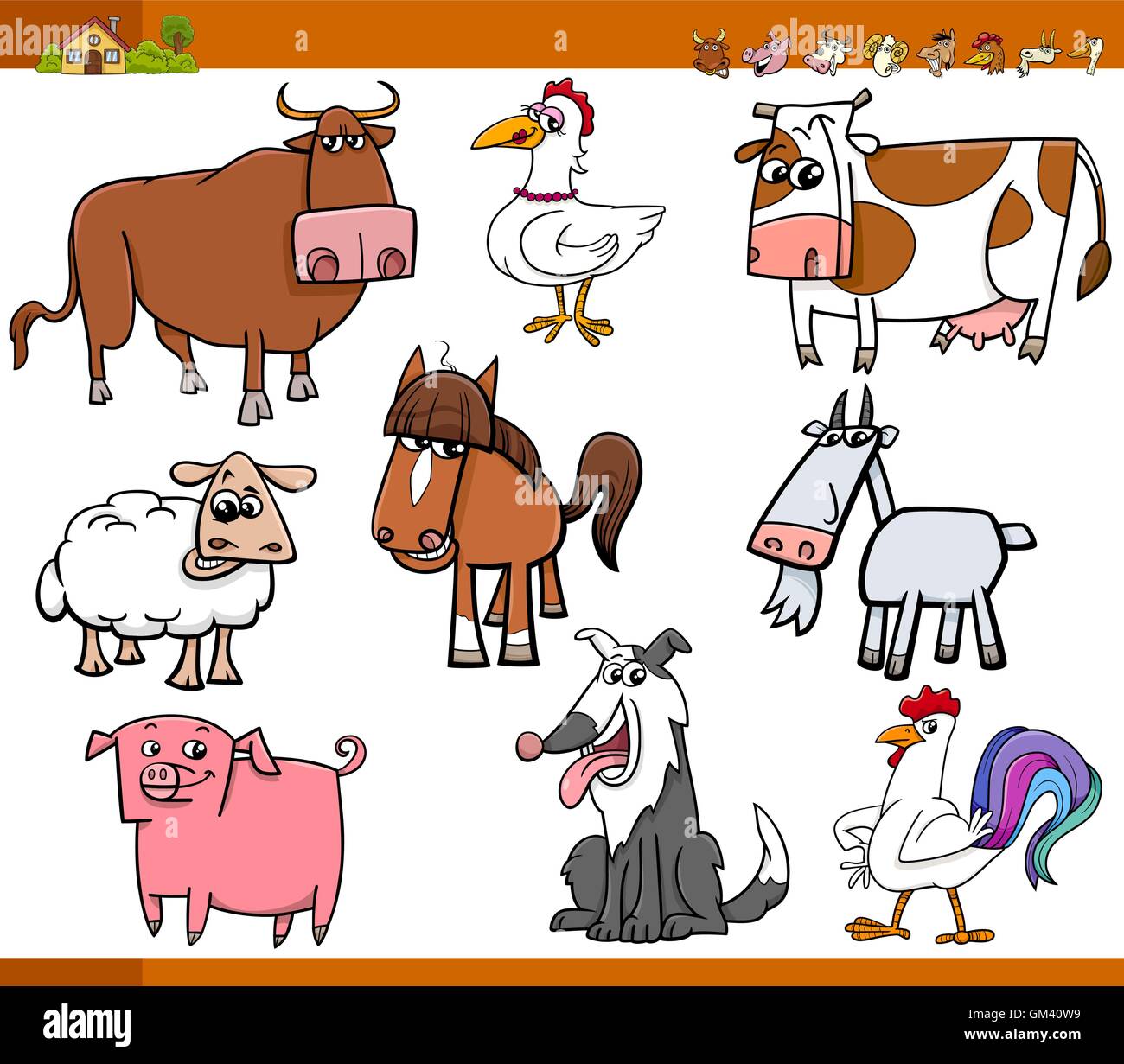farm animals set cartoon illustration Stock Vector Image & Art - Alamy