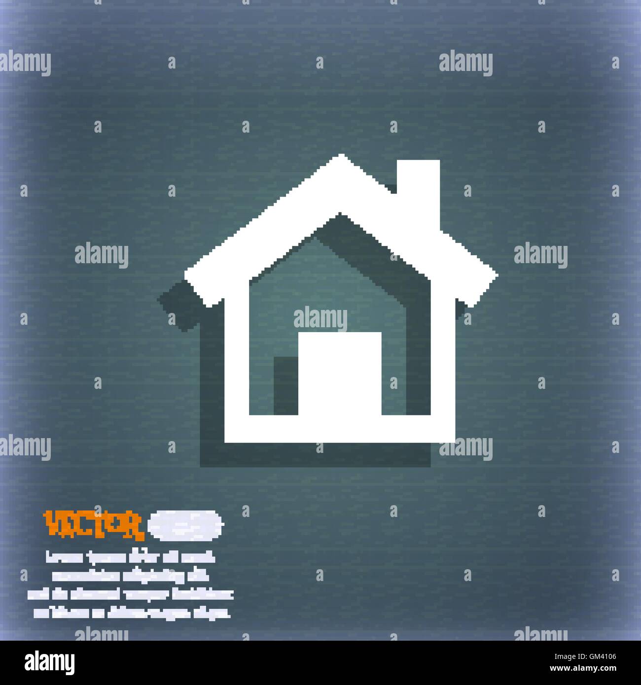 Home, Main page icon symbol on the blue-green abstract background with ...