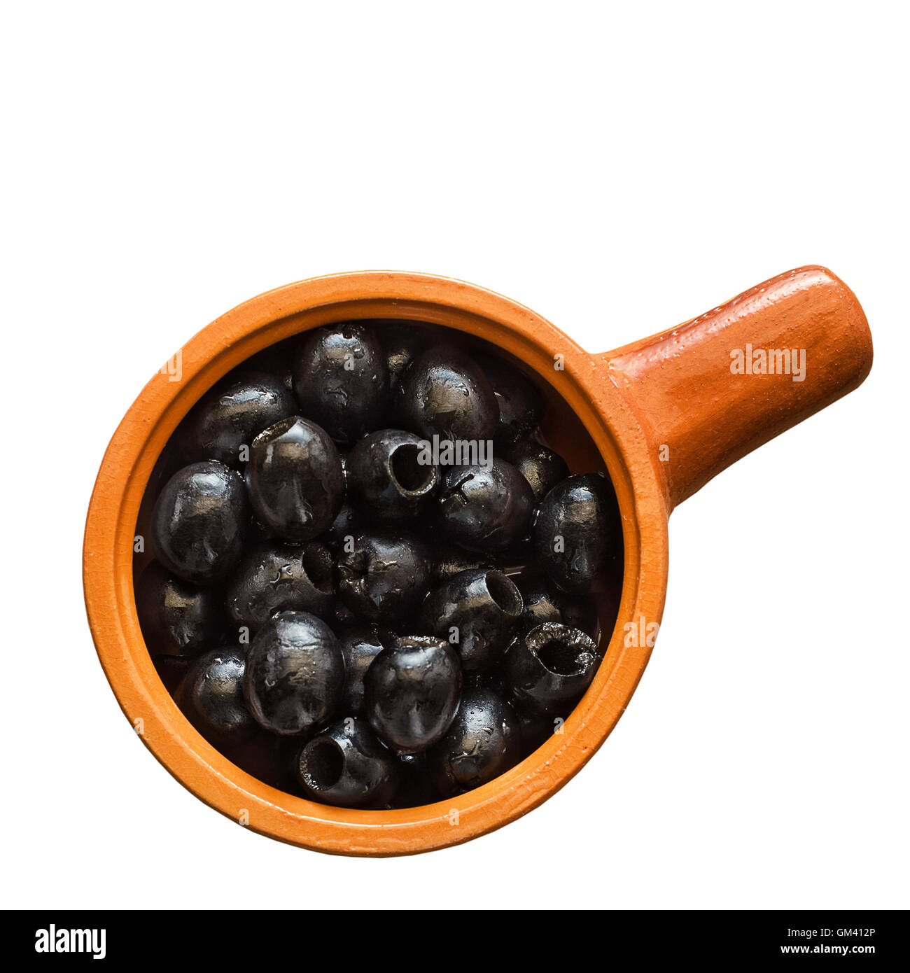 Olives in ceramic ware, on a white background Stock Photo - Alamy