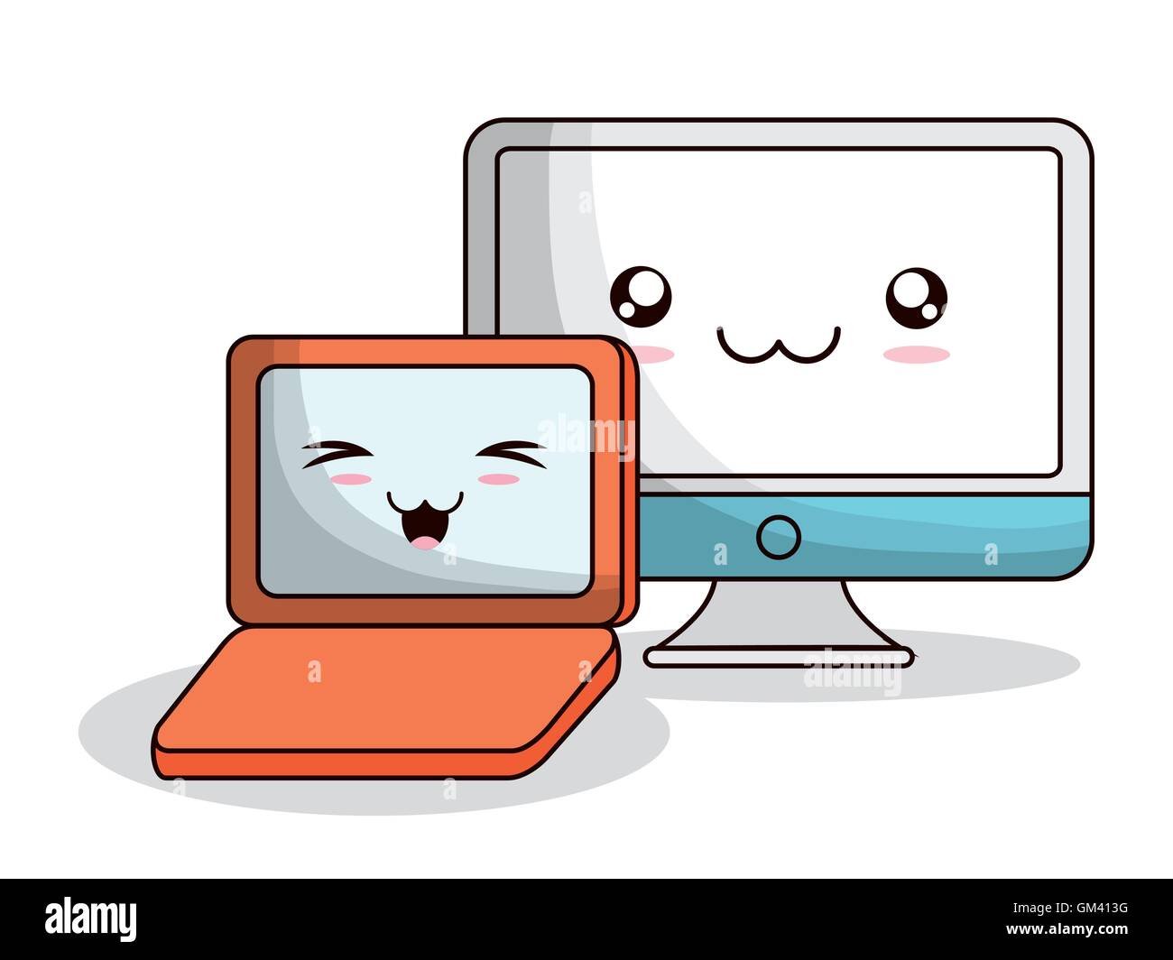 kawaii cartoon technology design Stock Vector Image & Art - Alamy