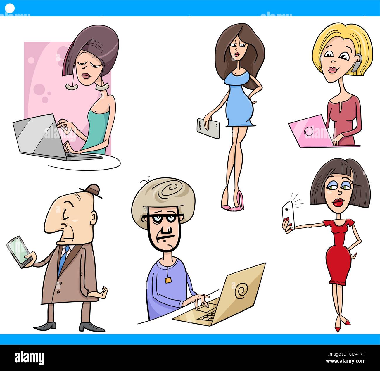 people and technology cartoon set Stock Vector Image & Art - Alamy