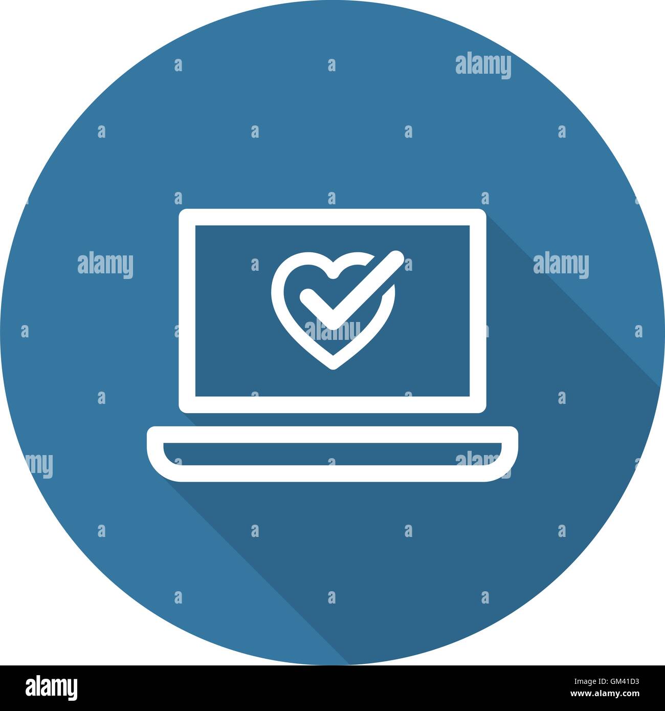 Online Health Tests and Medical Services Icon. Flat Design. Long Stock ...