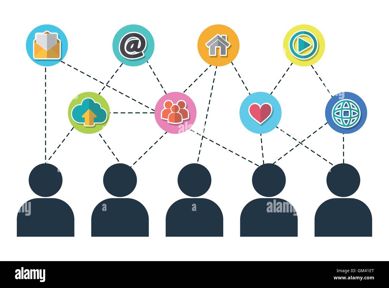 social network set design Stock Vector Image & Art - Alamy