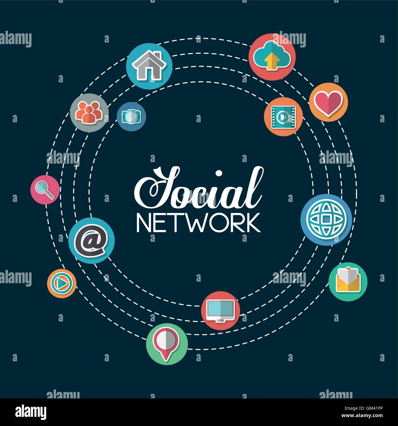 social network set design Stock Vector Image & Art - Alamy