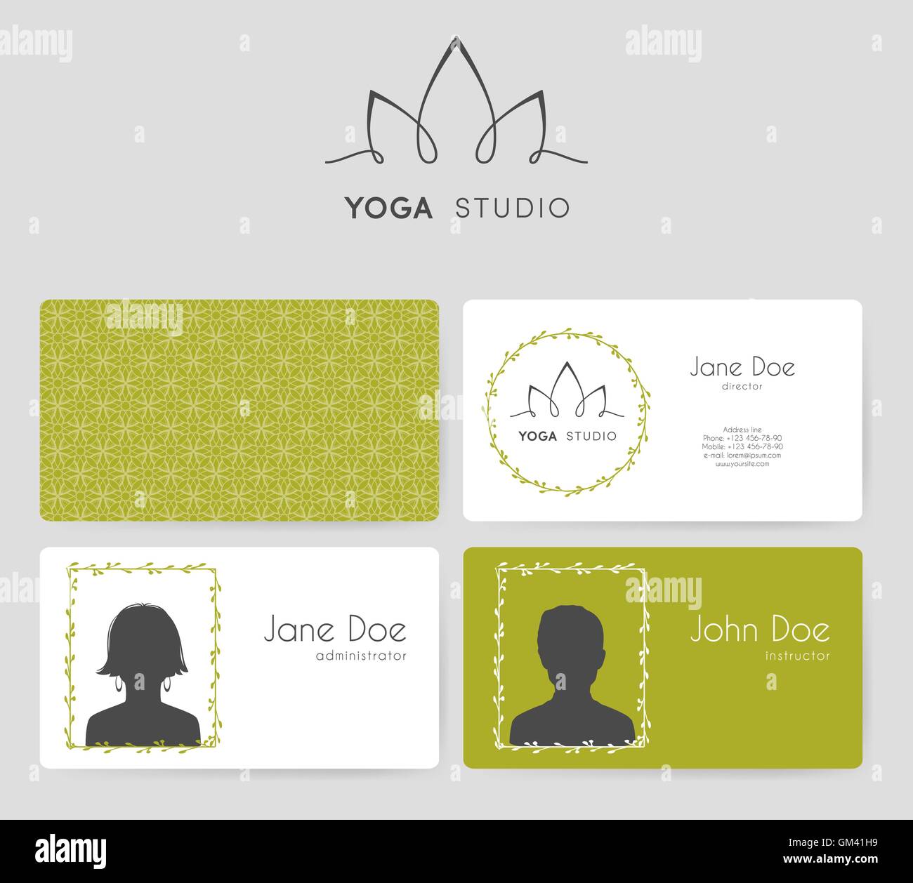 Logo and business cards for yoga studio Stock Vector Image & Art - Alamy