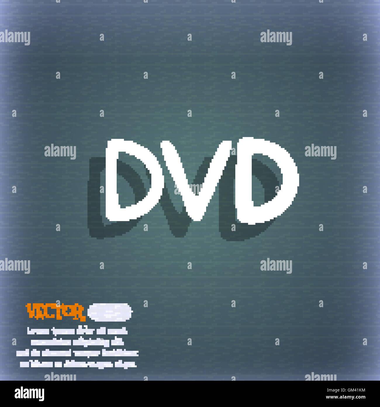 dvd icon symbol on the blue-green abstract background with shadow and ...