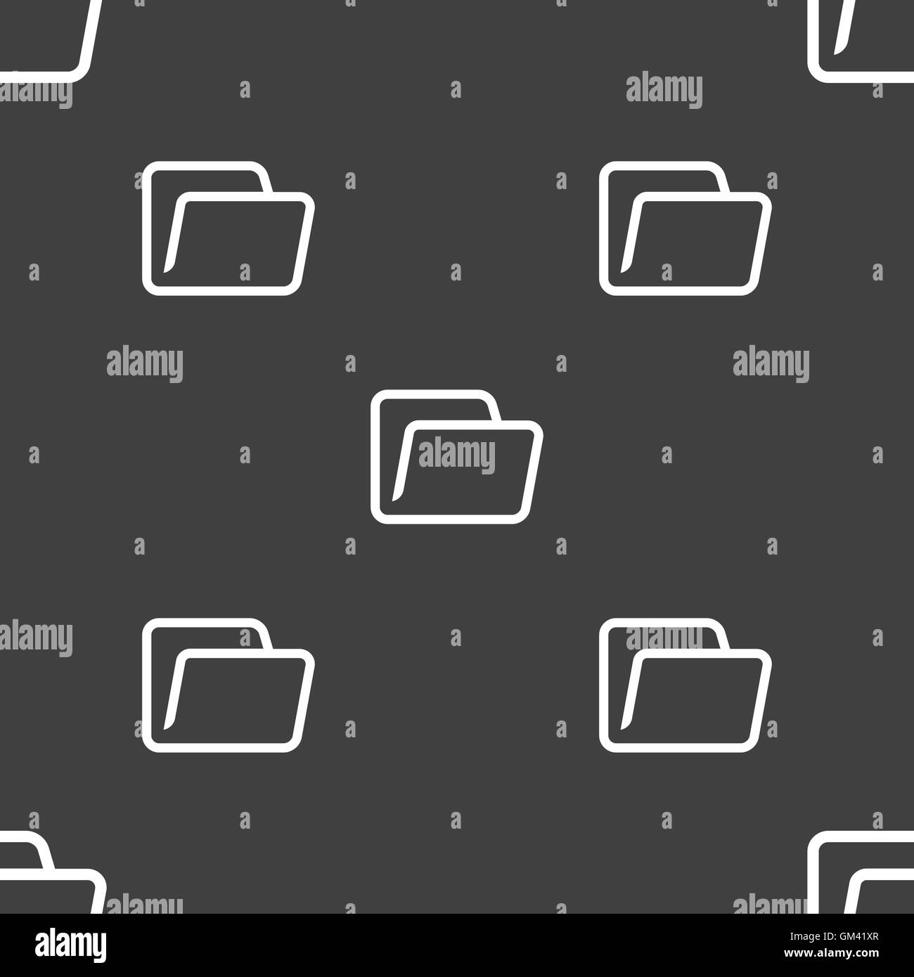 Folder icon sign. Seamless pattern on a gray background. Vector Stock Vector Image & Art - Alamy