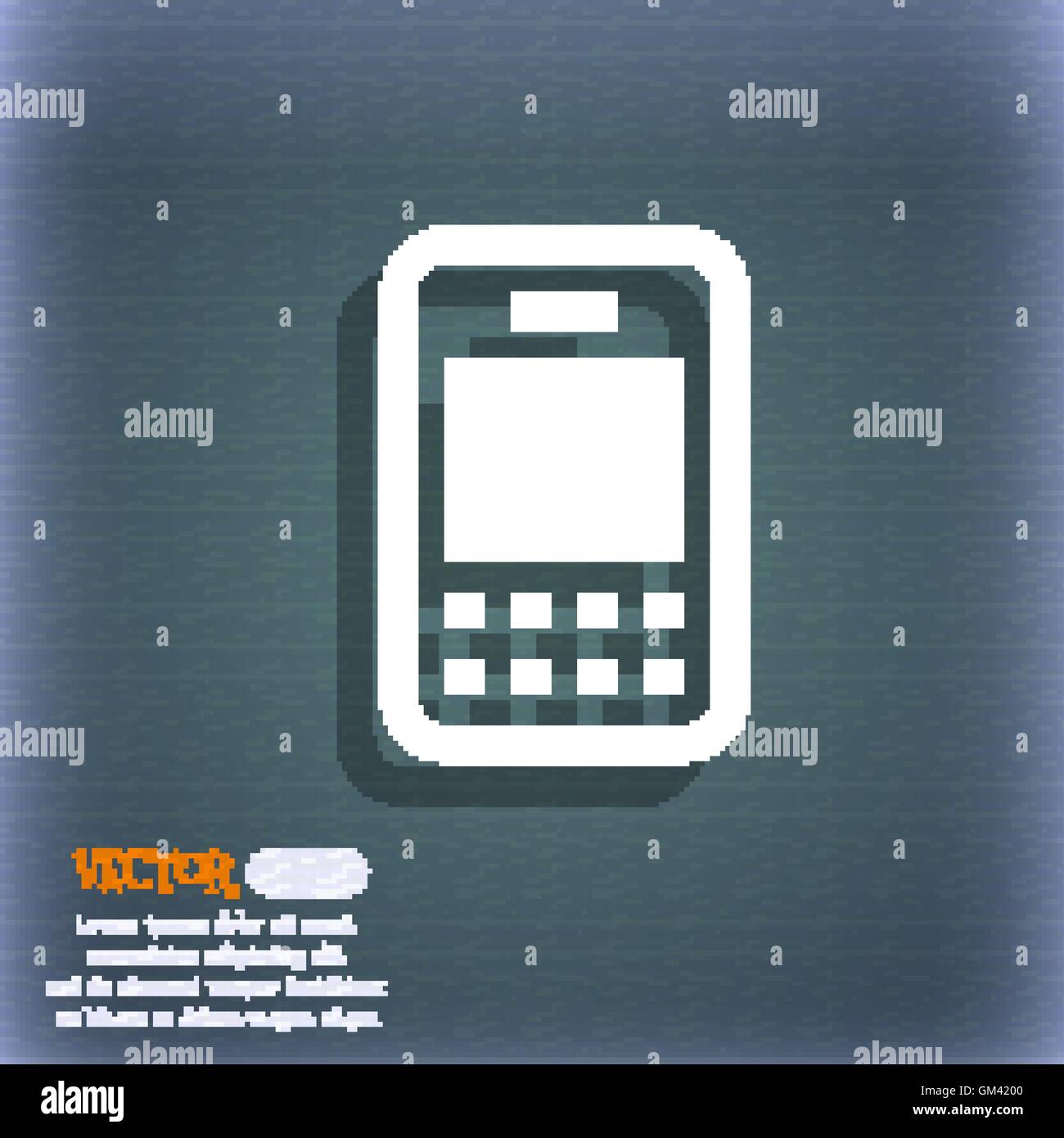 Mobile telecommunications technology icon symbol on the blue-green ...