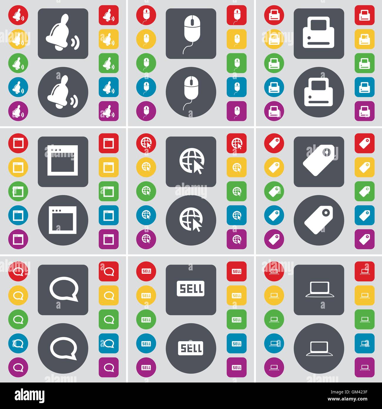 Bell, Mouse, Printer, Window, Web cursor, Tag, Chat bubble, Sell ...