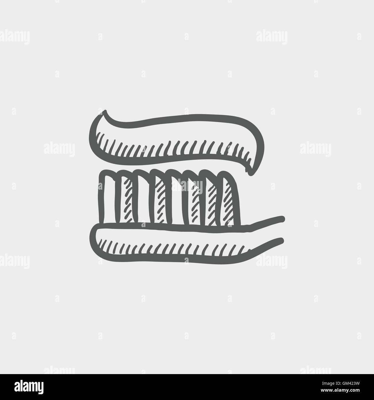 Toothbrush with toothpaste sketch icon Stock Vector Image & Art - Alamy