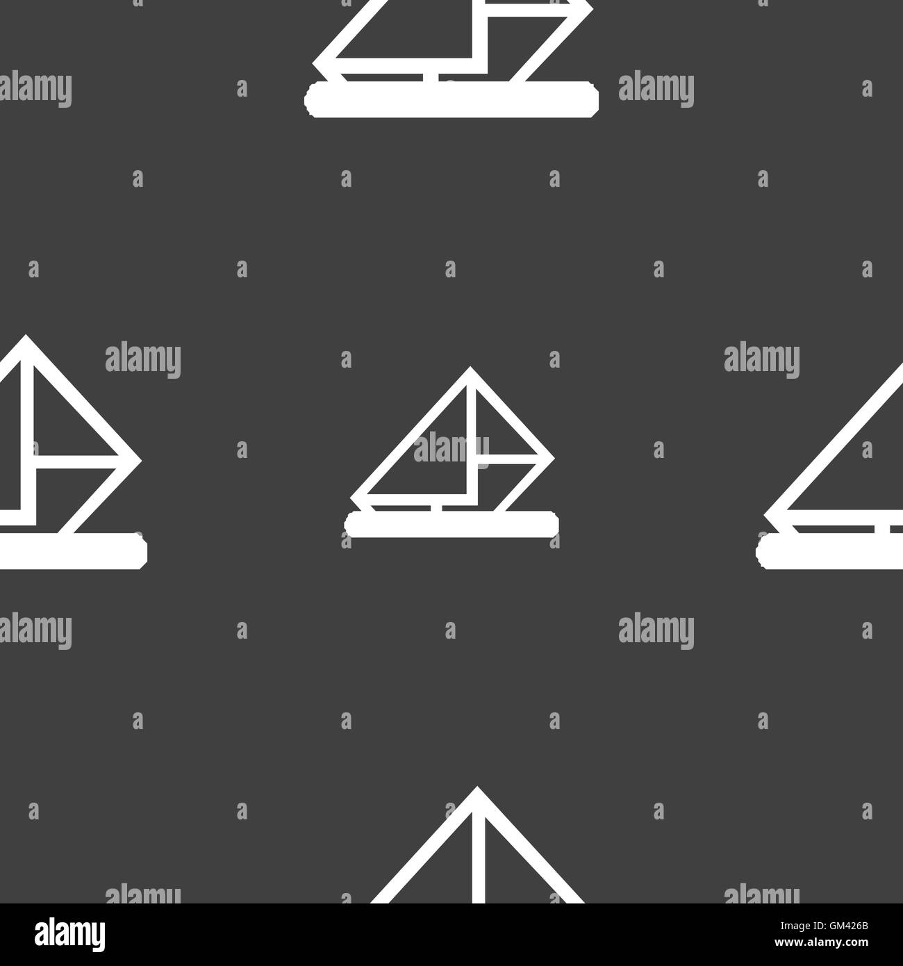 letter, envelope, mail icon sign. Seamless pattern on a gray background ...