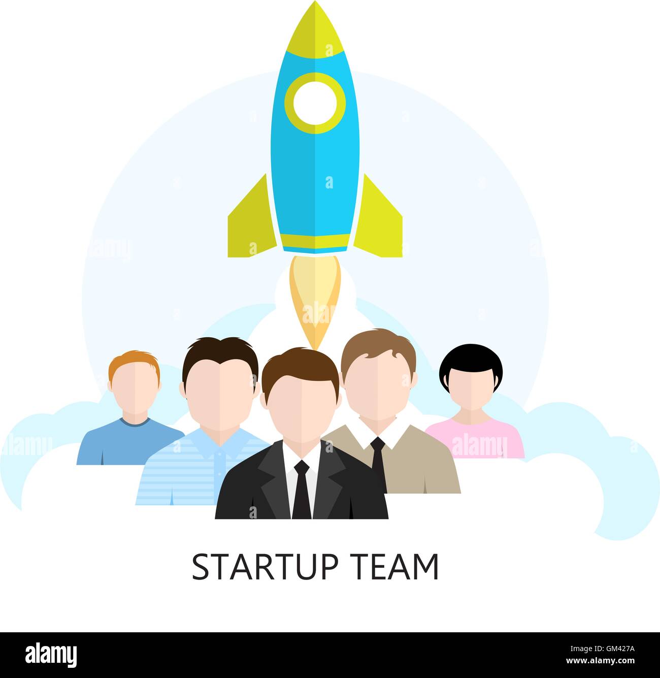 Project Start-up. Flat Design Icon. Start-up Team Stock Vector Image ...