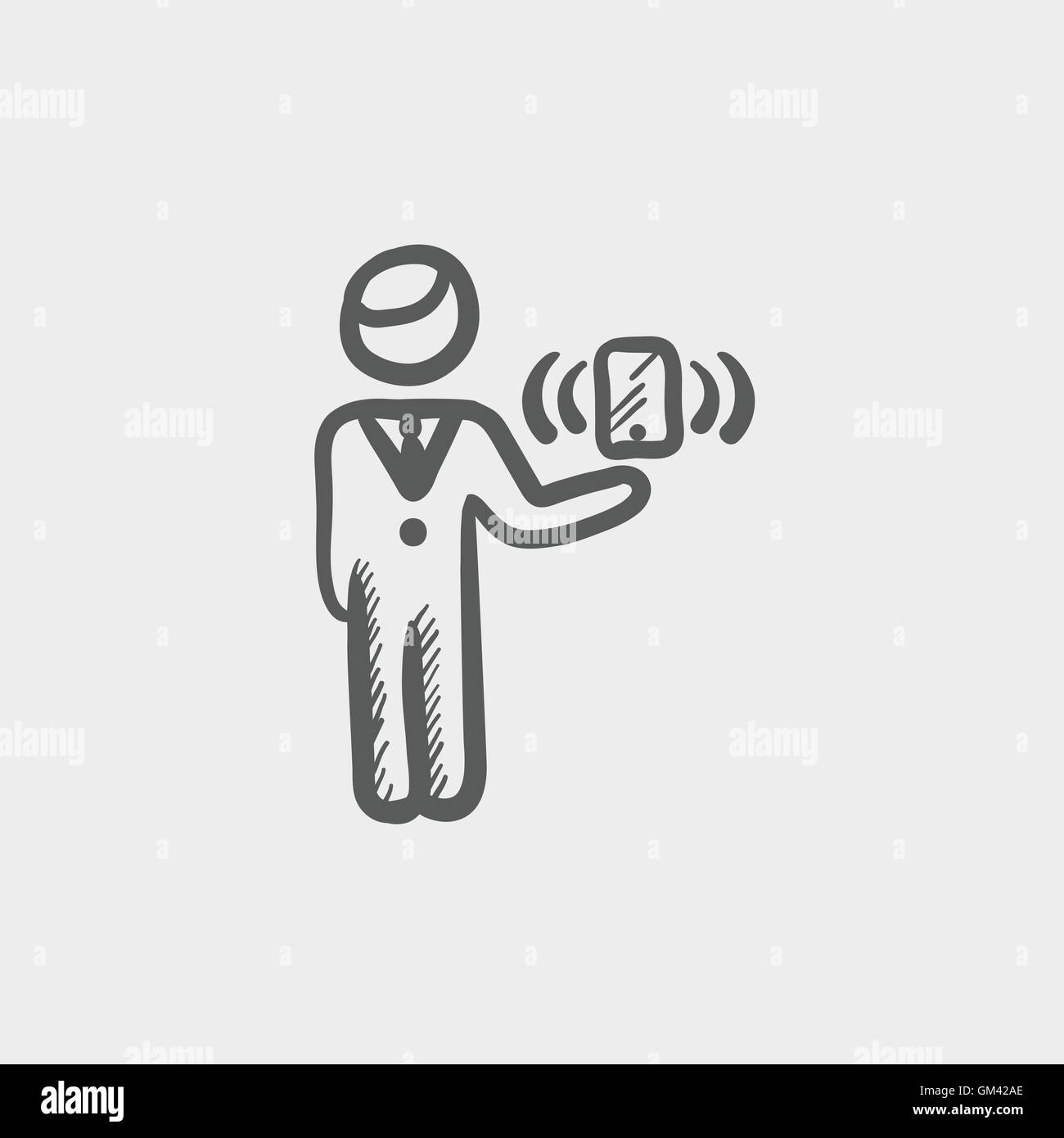 Man and wireless signal sketch icon Stock Vector Image & Art - Alamy