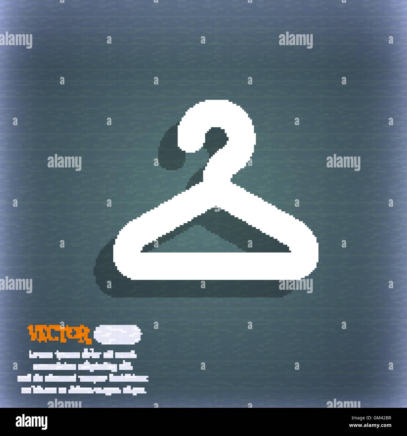 Hanger icon symbol on the blue-green abstract background with shadow ...