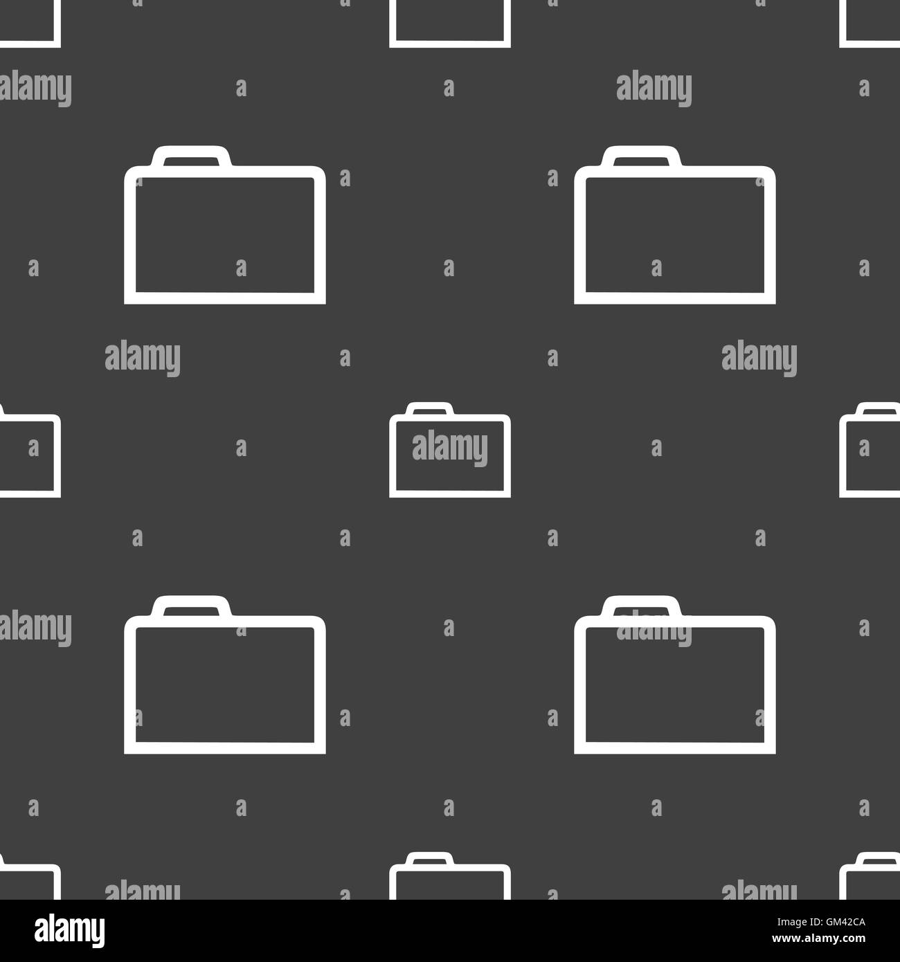Folder icon sign. Seamless pattern on a gray background. Vector Stock ...