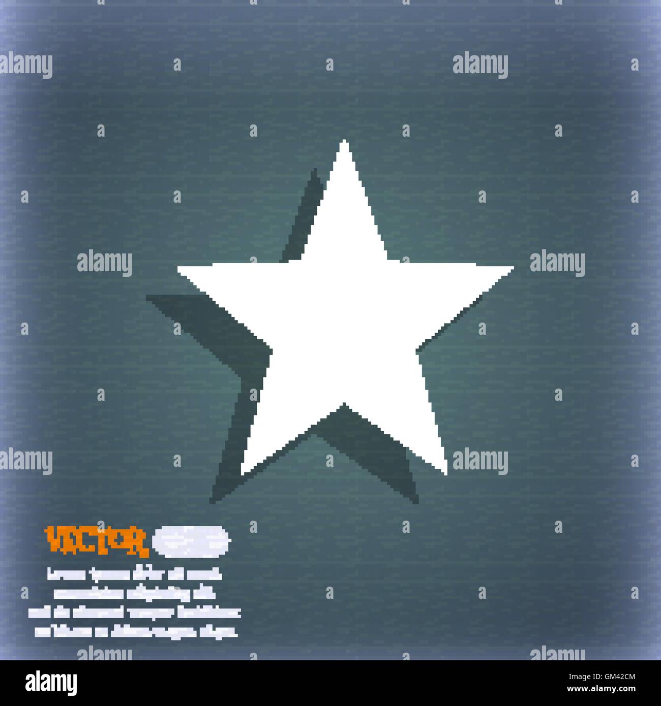 Star, Favorite icon symbol on the blue-green abstract background with ...