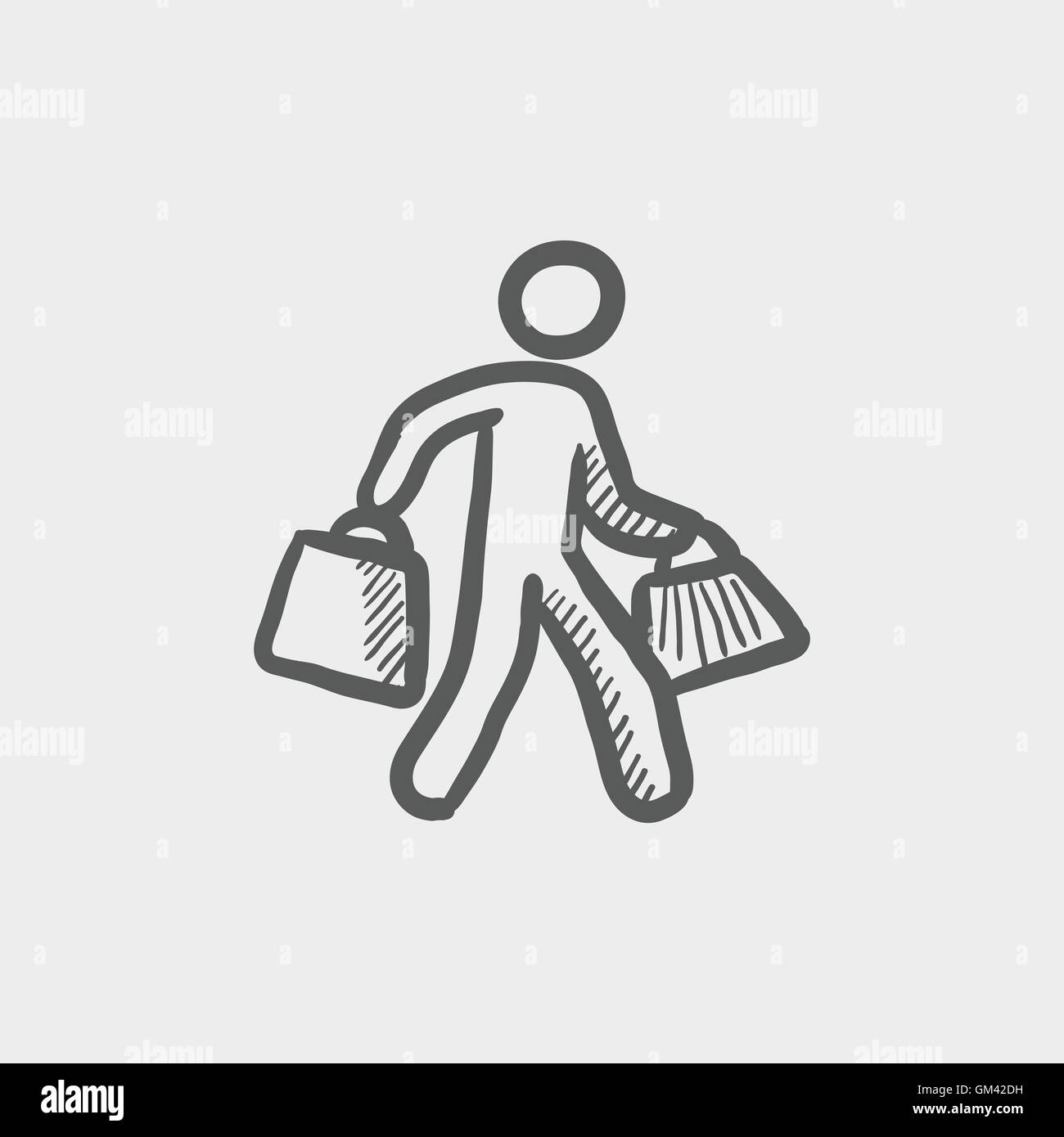 Happy man shopping mall sale sign Stock Vector Images - Alamy