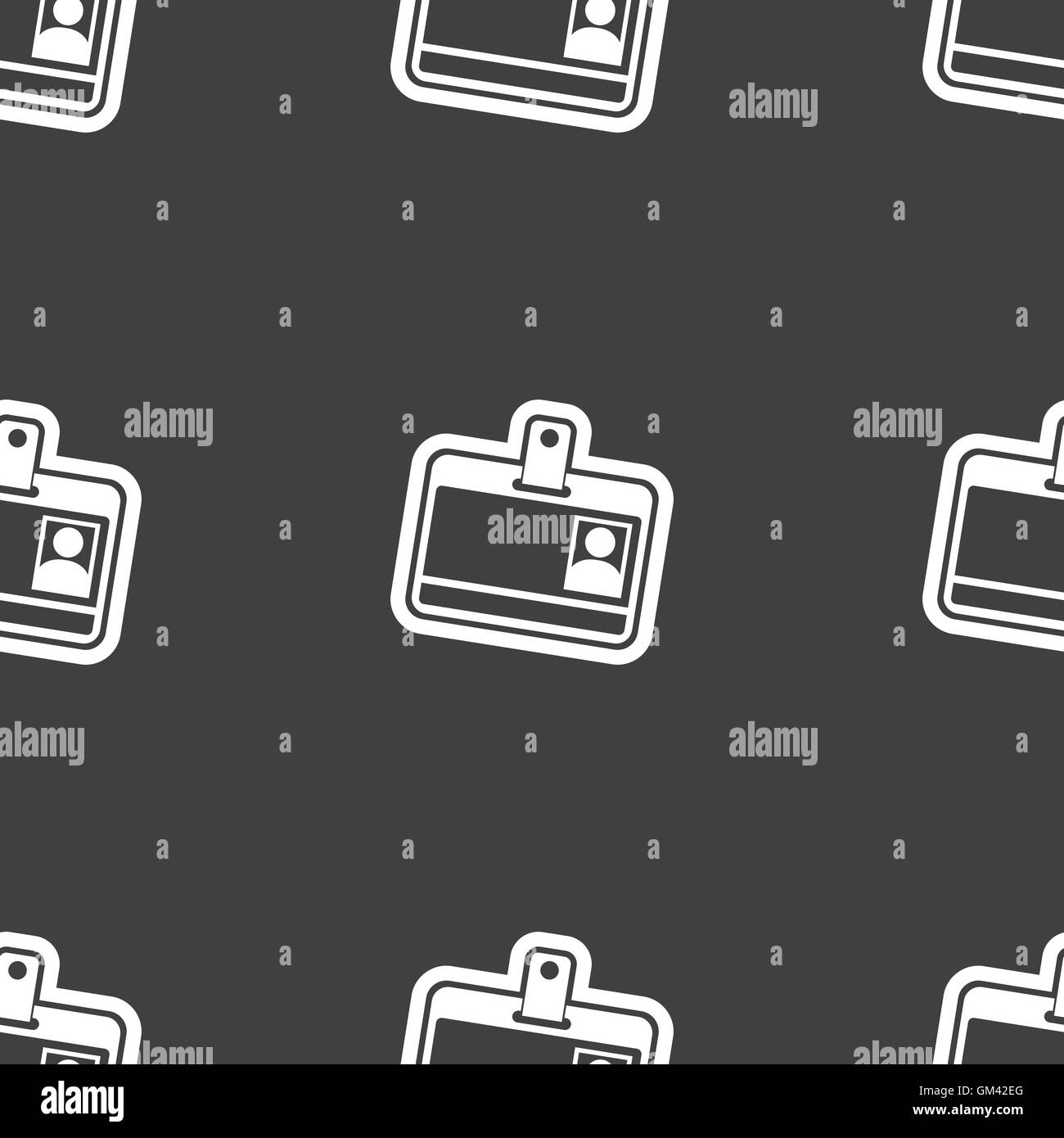 Id card icon sign. Seamless pattern on a gray background. Vector Stock ...