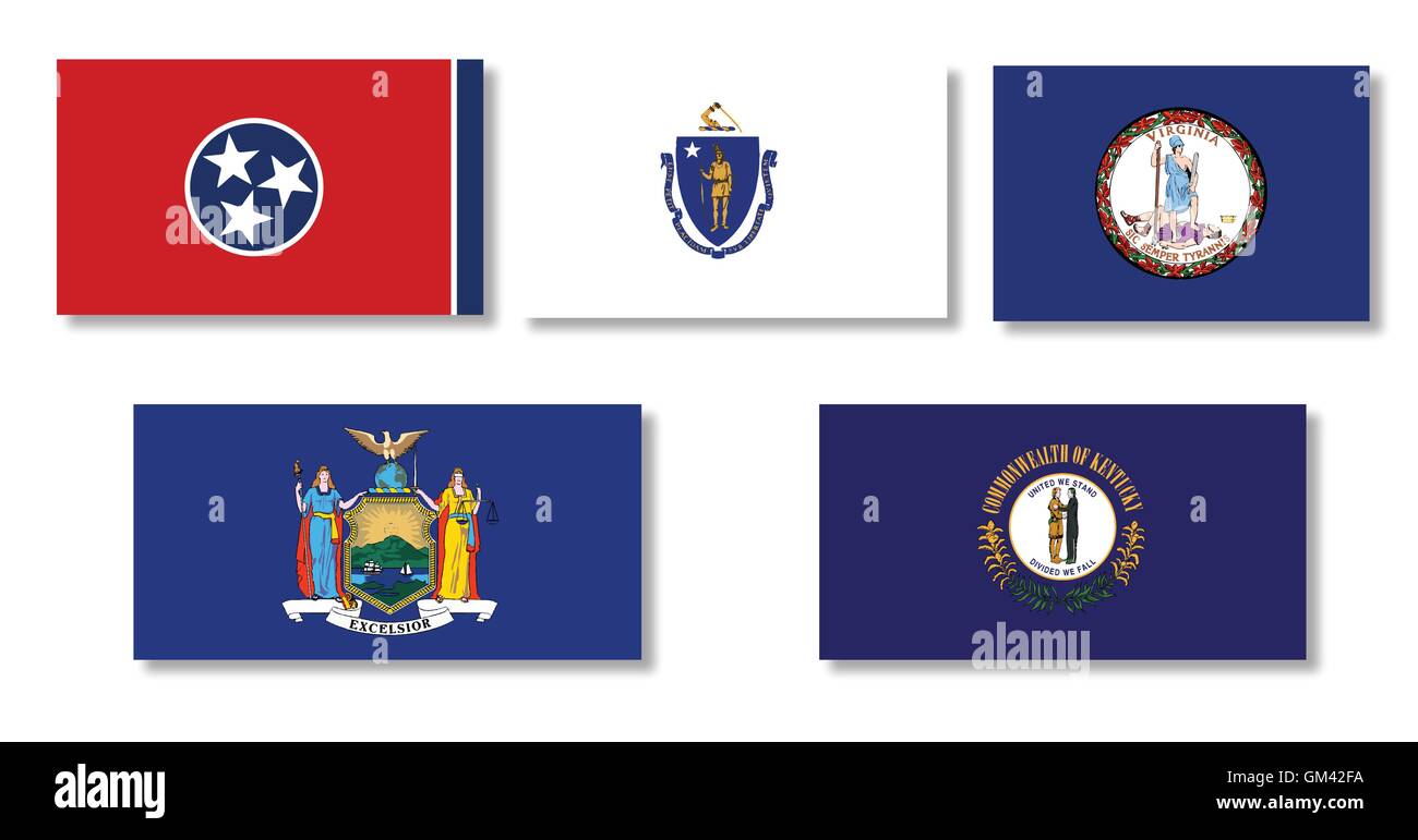 United States State Flag Collection Stock Vector Image & Art - Alamy