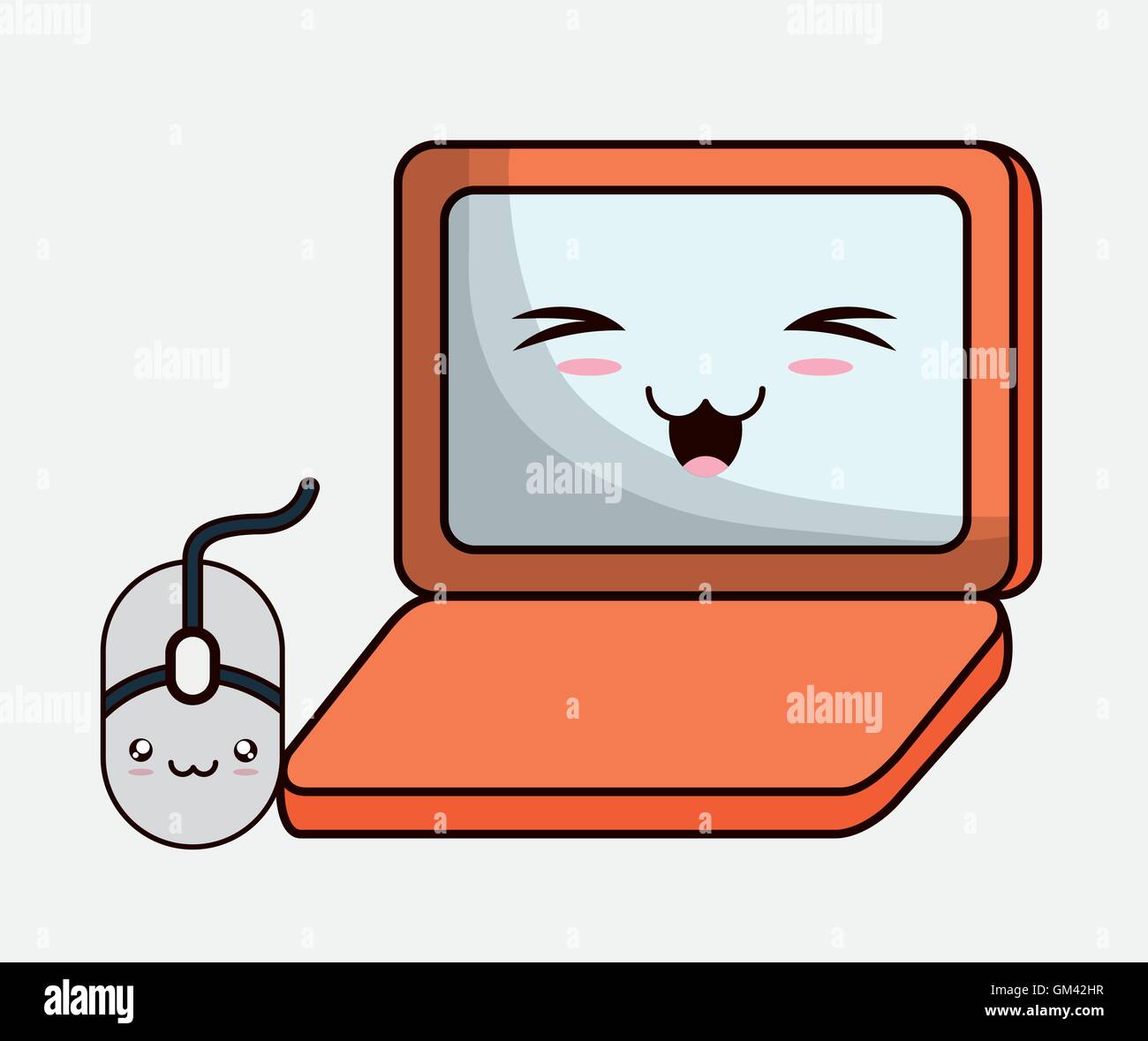 laptop kawaii cartoon technology design Stock Vector Image & Art - Alamy