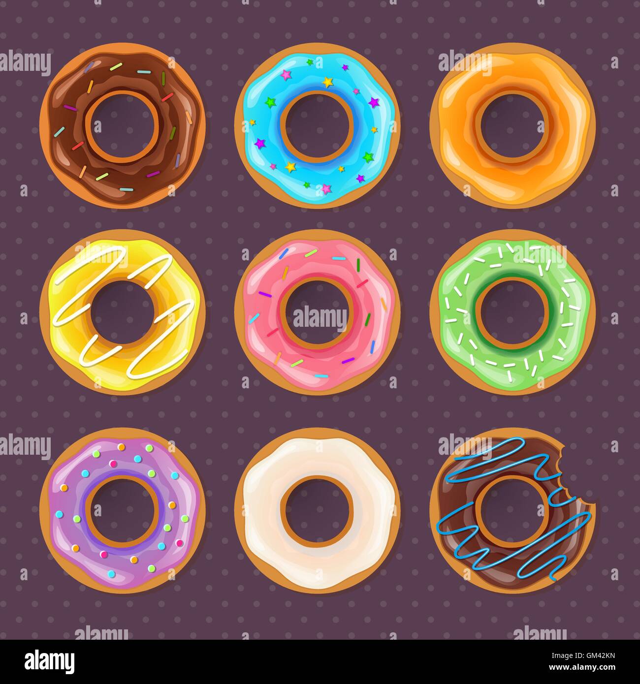 Chocolate donut colorful Stock Vector Images - Alamy