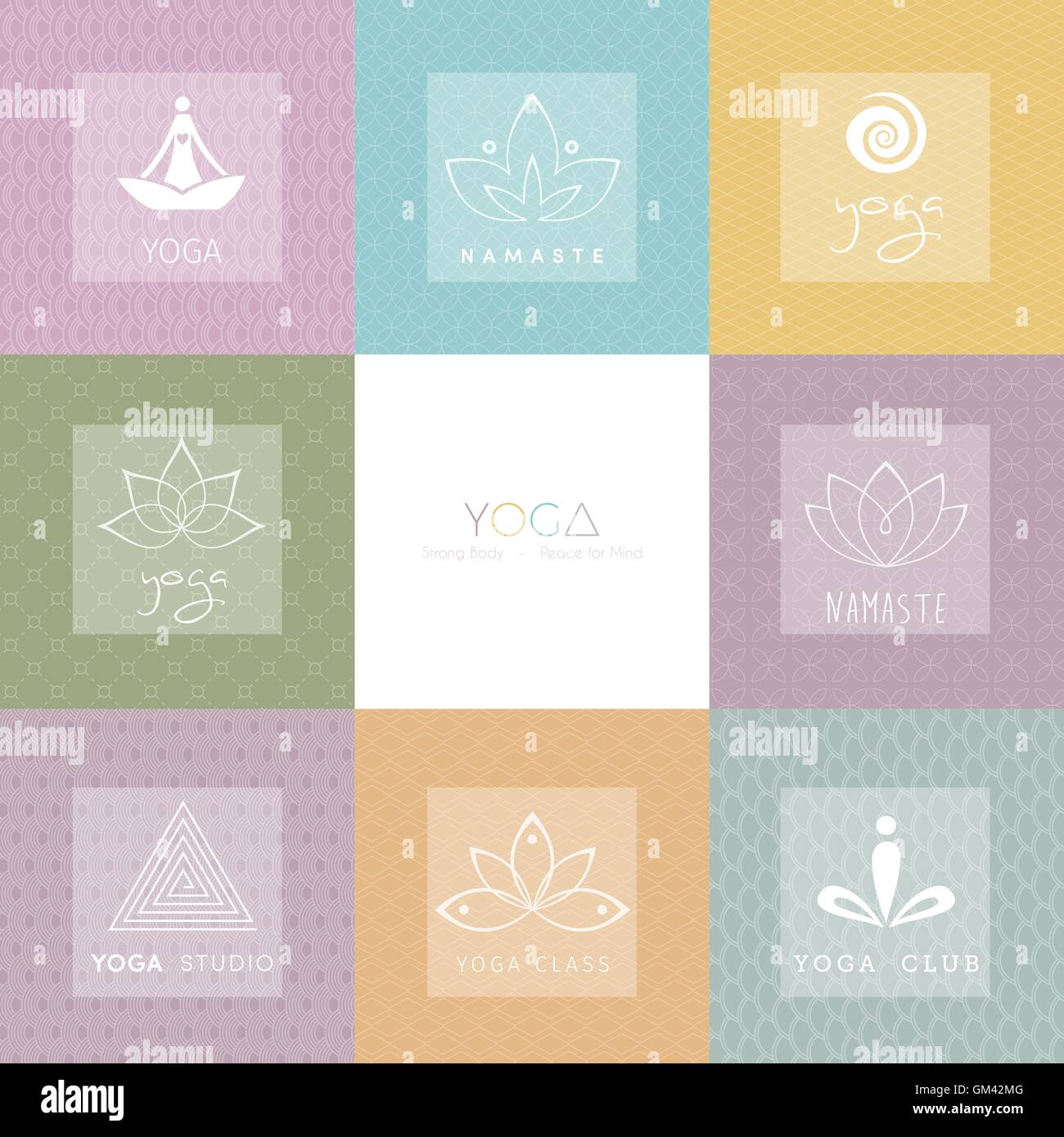 Patterns yoga Stock Vector Images - Alamy