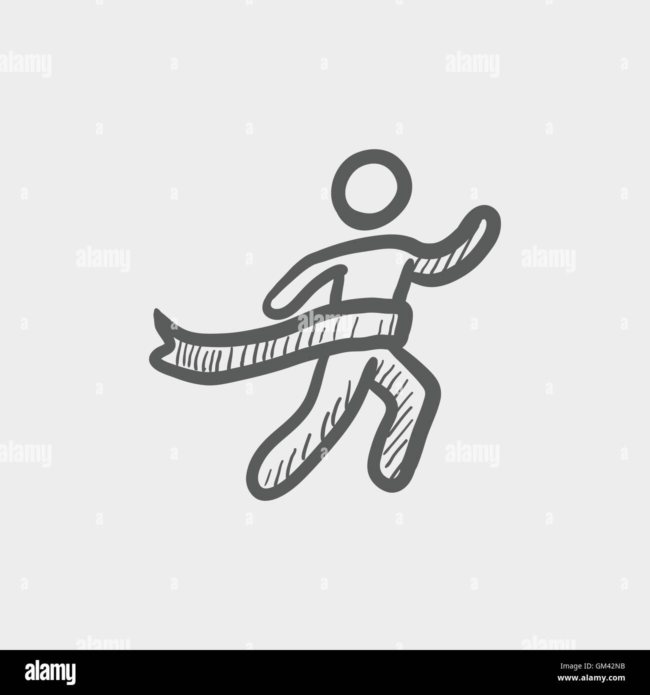 Winner crossed the finish line sketch icon Stock Vector Image & Art - Alamy
