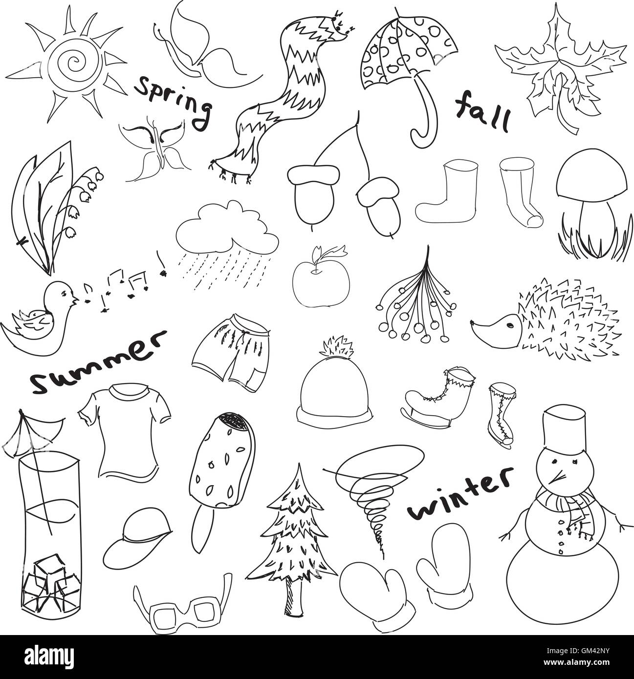 Stuff for winter Black and White Stock Photos & Images - Alamy