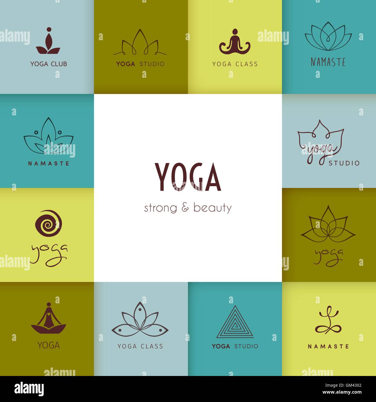 Set of logos for a yoga studio Stock Vector Image & Art - Alamy
