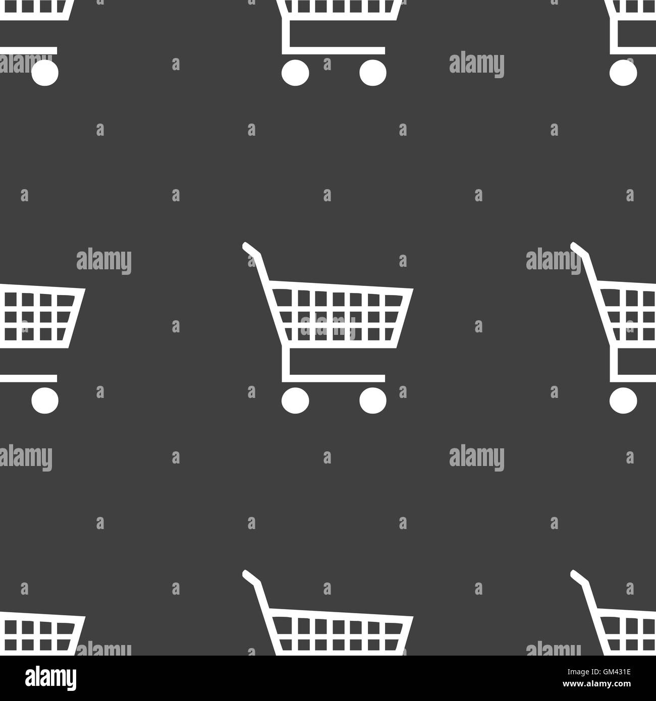 shopping cart icon sign. Seamless pattern on a gray background. Vector ...