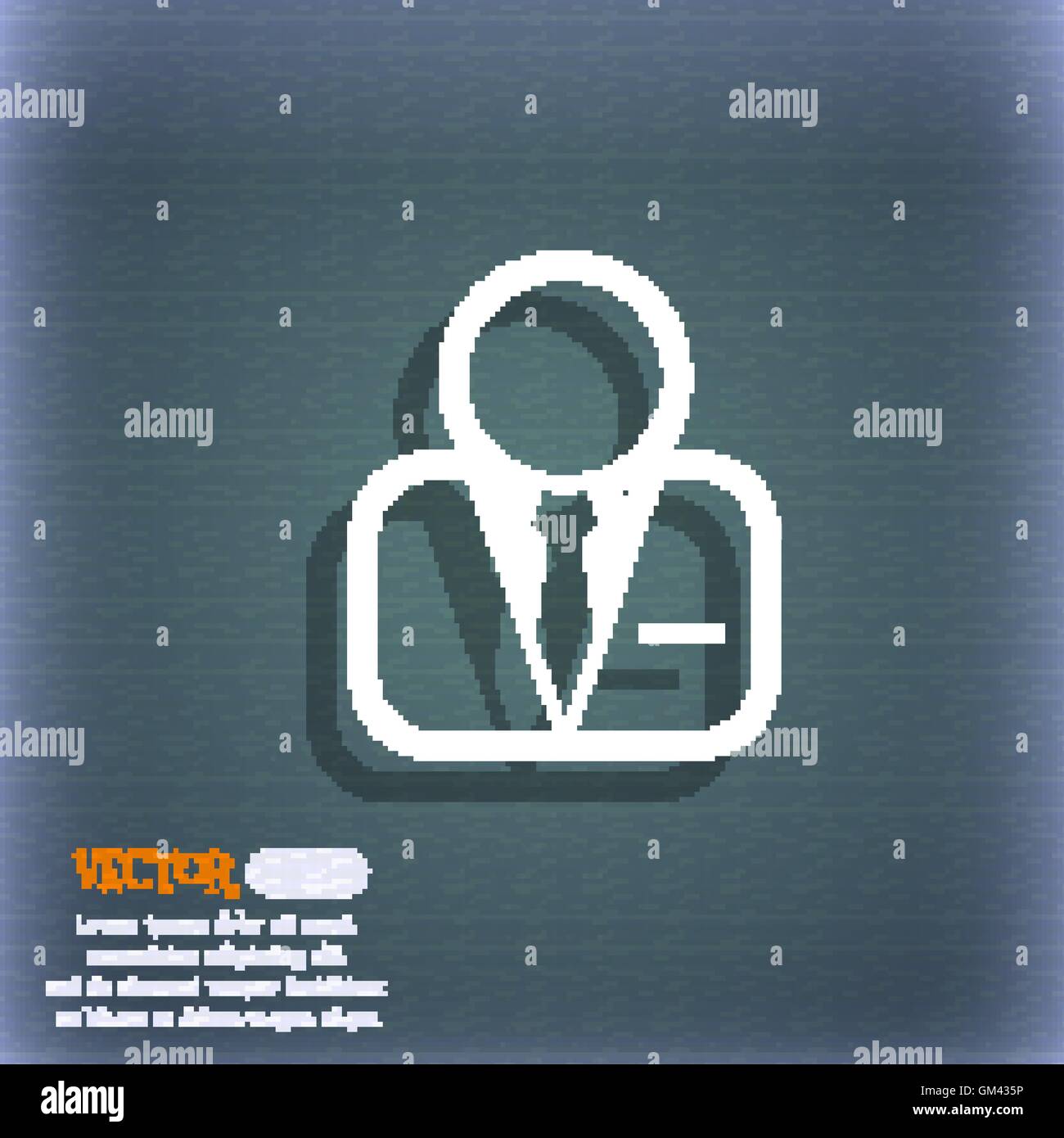 Avatar icon symbol on the blue-green abstract background with shadow ...