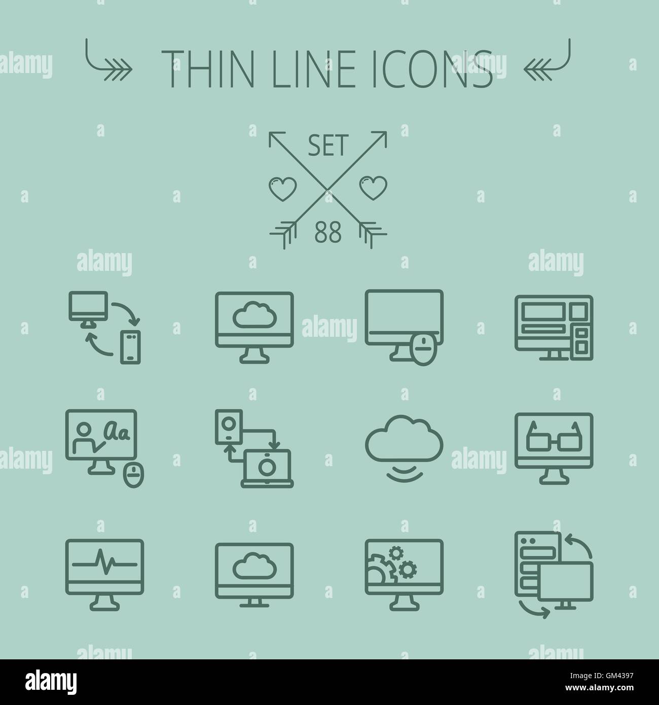 Technology thin line icon set Stock Vector Image & Art - Alamy