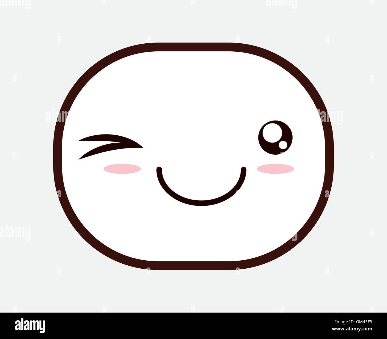 kawaii cartoon oval design Stock Vector Image & Art - Alamy